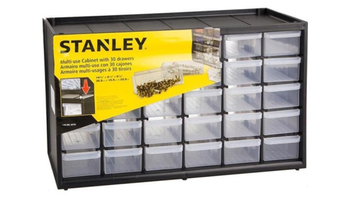 Multi-Purpose Storage Bin with 30 Small Drawers | Stanley 1-93-980 ...
