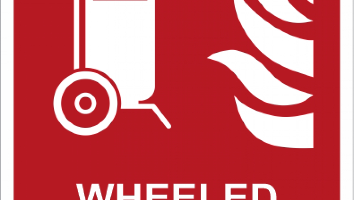 Wheeled fire extinguisher sign | Wheeled fire extinguisher sign ...