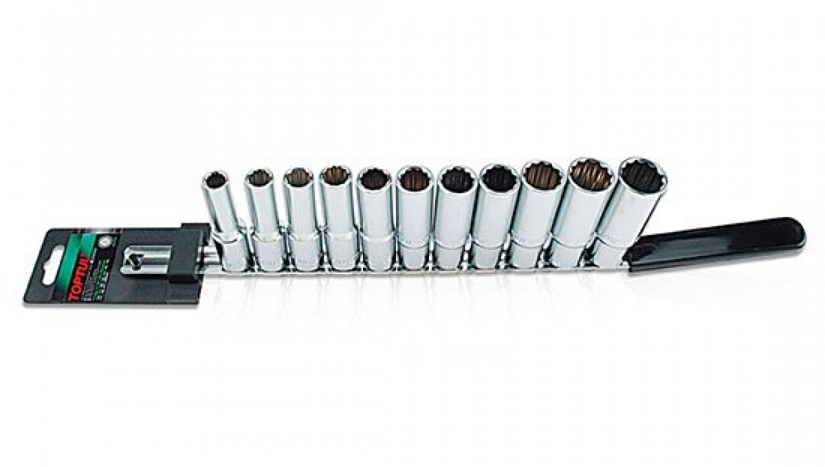 11PCS 1/2" DR. 12PT Deep Socket Rail Set - METRIC | Toptul GAAQ1105 ...