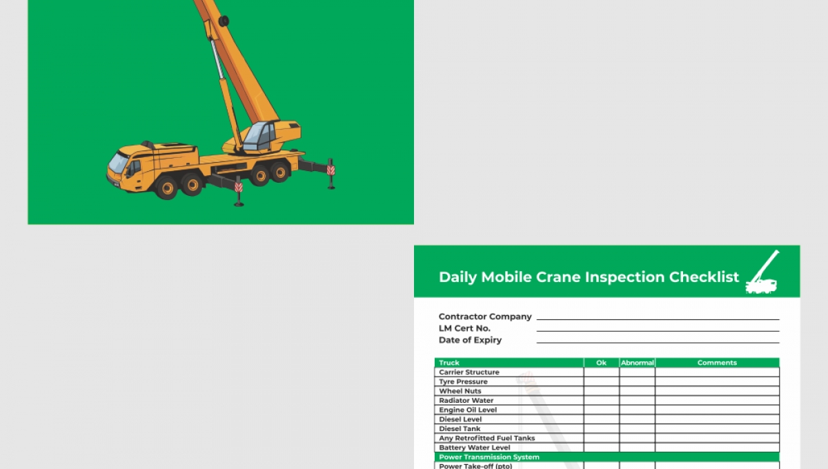 Mobile crane checklist | Daily checklist | Equipment checklist | Mobile ...