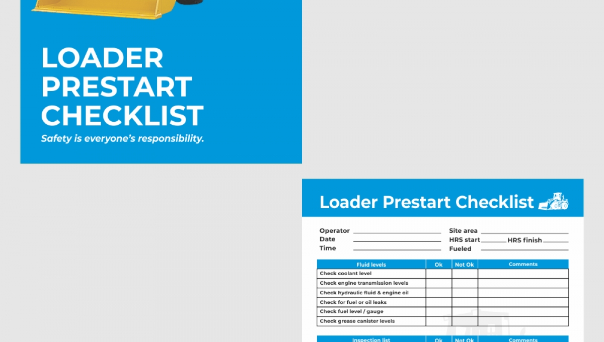 Loader prestart checklist | Daily checklist | Equipment checklist ...