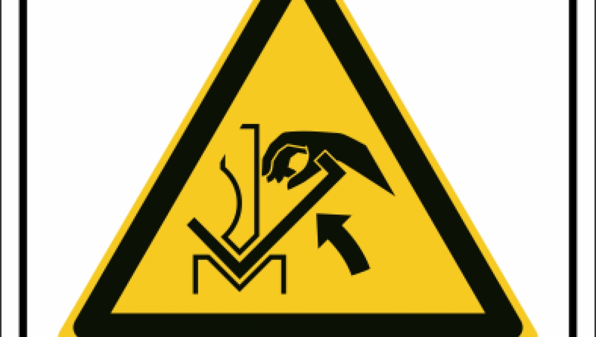Hand crushing between press brake tool sign | Hand | Hand crushing ...
