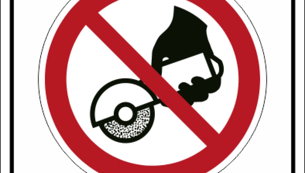 Do not use with hand-held grinding machine sign | Do not use with hand ...