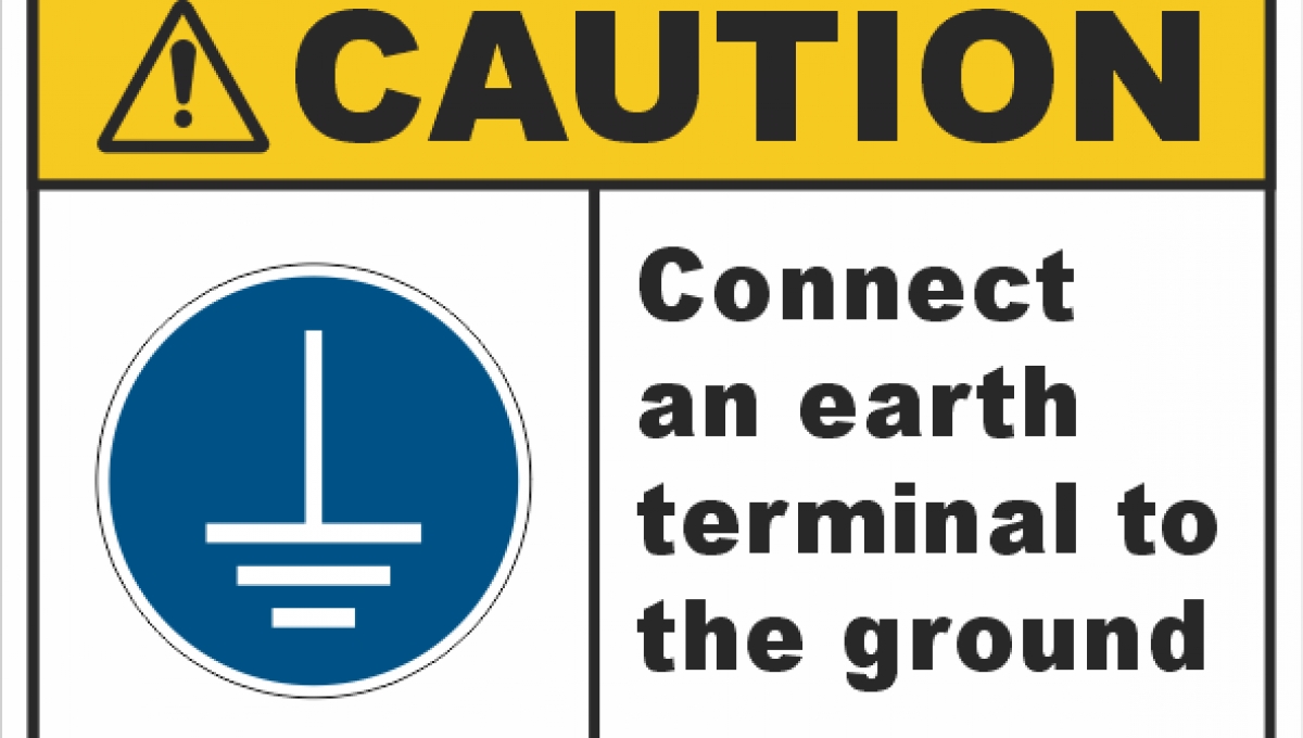 Connect an earth terminal to the ground sign | Connect an earth ...
