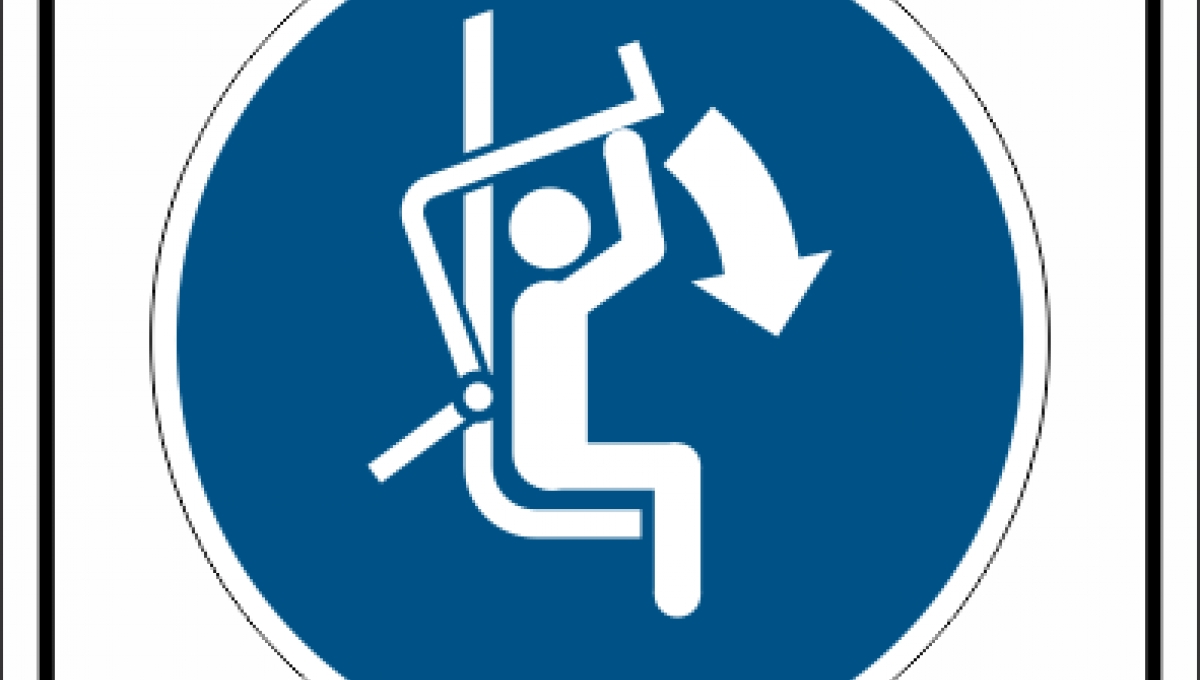 Close safety bar of chairlift sign | Close safety bar of chairlift sign ...