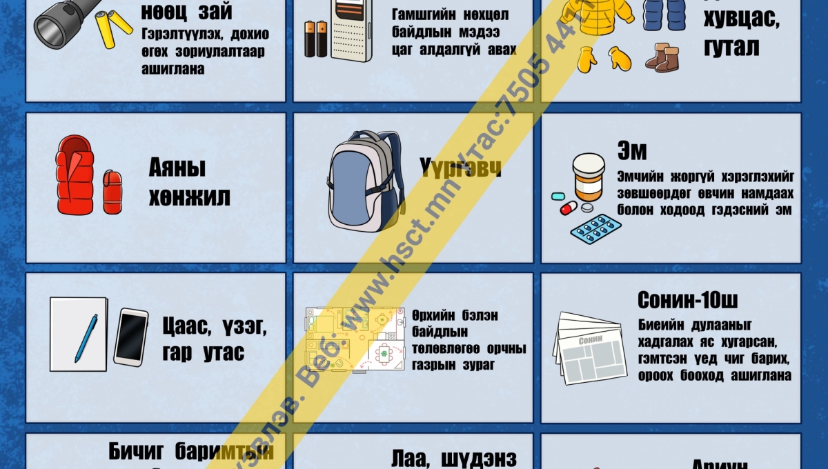 Гамшгийн үед хэрэглэх онцгой байдлын үүргэвч D1d266 ХАБ ын самбар