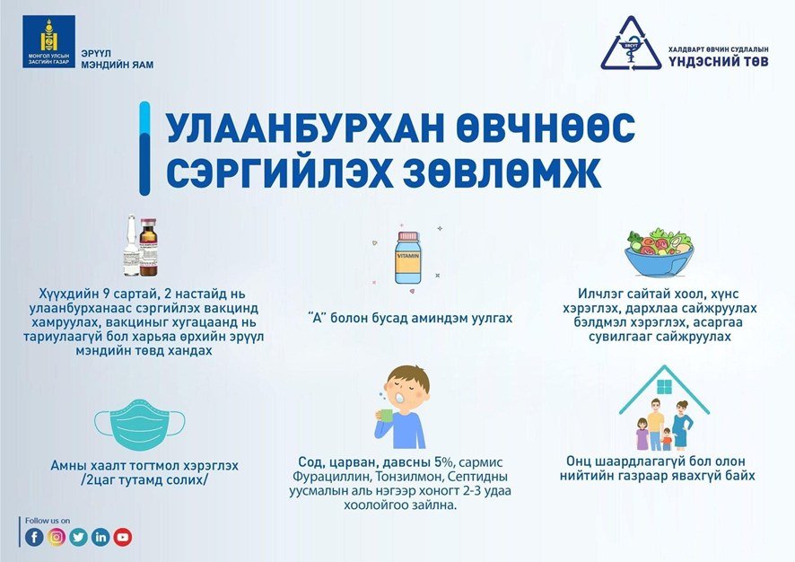 УЛААНБУРХАН ӨВЧНӨӨС СЭРГИЙЛЭХ ЗӨВЛӨМЖ Говь алтай аймгийн Эрүүл