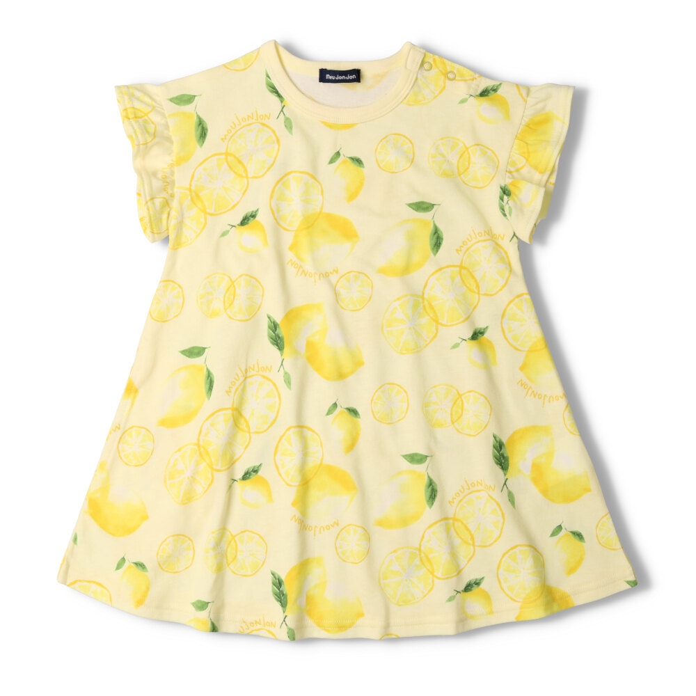 Жимсний зурагтай, ханцуйгүй даашинз- Шар | moujonjon.mn